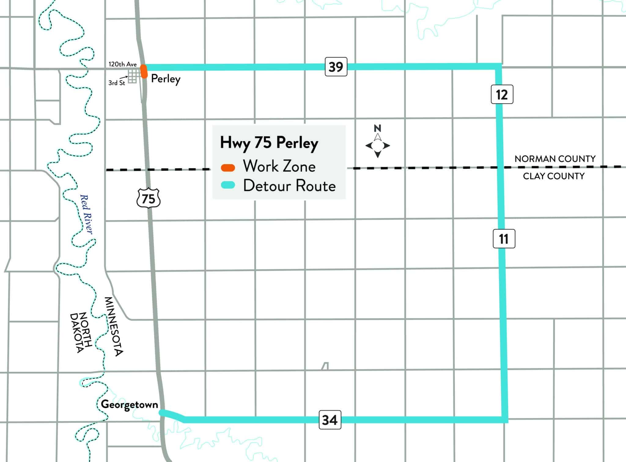 MnDOT to resume construction on Highway 75 in Perley causing a detour ...
